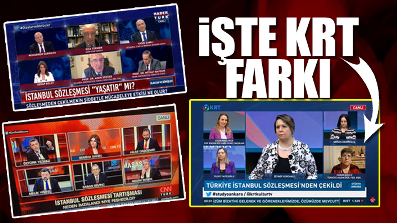 'İstanbul Sözleşmesi' TV'lerde kadınsız konuşuldu - KRT TV 'İstanbul Sözleşmesi' TV'lerde kadınsız konuşuldu - KRT TV